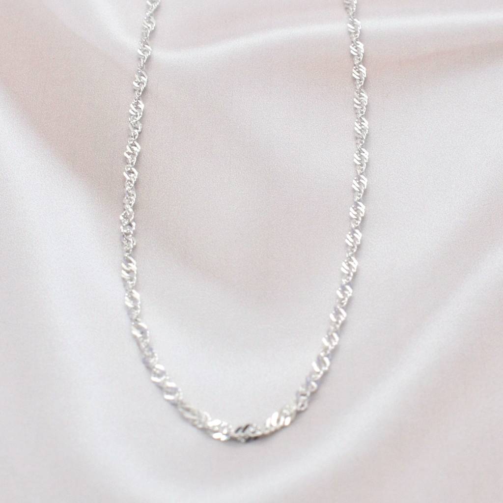 Sera 925 Sterling Silver Water Wave Chain Necklace 3M