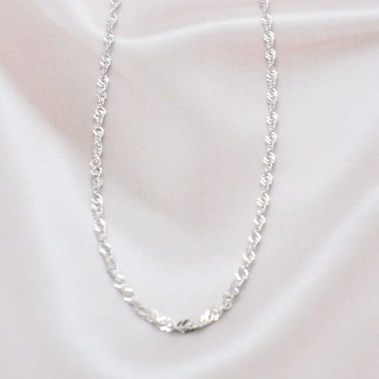Sera 925 Sterling Silver Water Wave Chain Necklace 3M