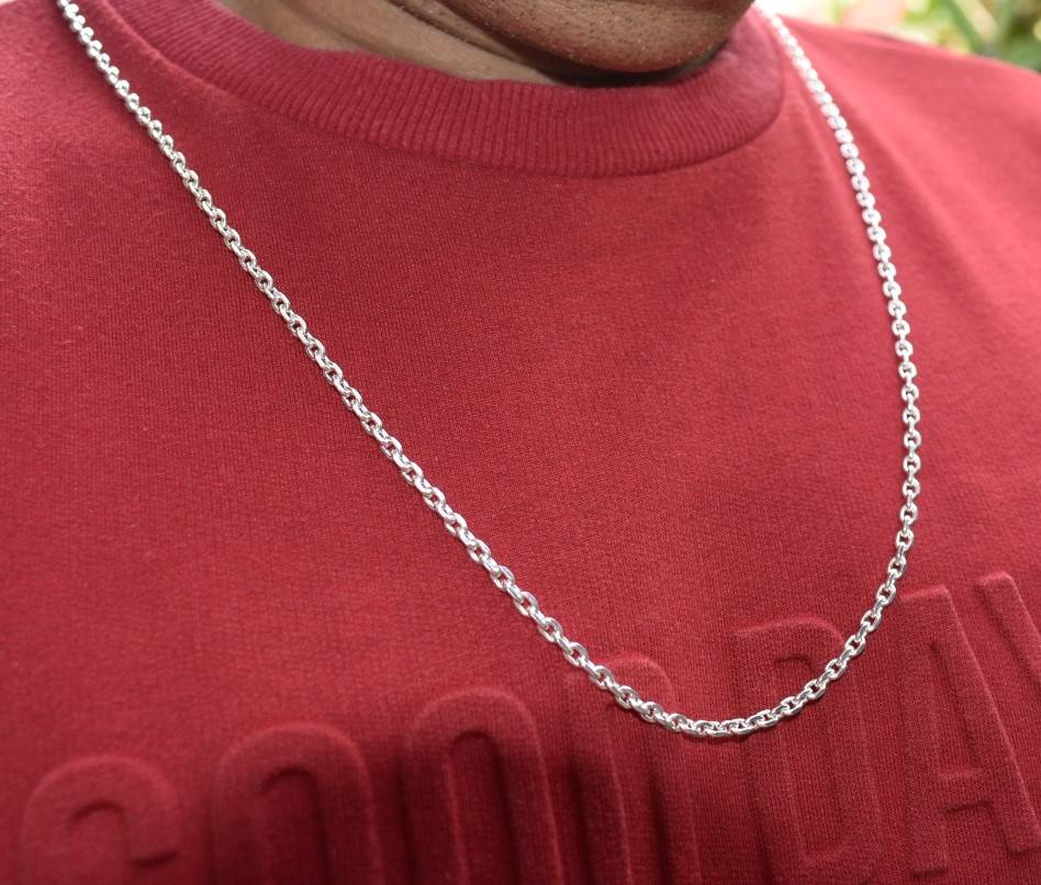 Sera Pure 999 Sterling Silver Anchor Chain Necklace