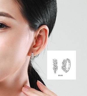 SERA 925 STERLING SILVER HOOP LADIES EARRINGS ER055
