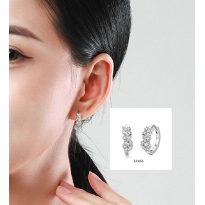 SERA 925 STERLING SILVER HOOP LADIES EARRINGS ER055