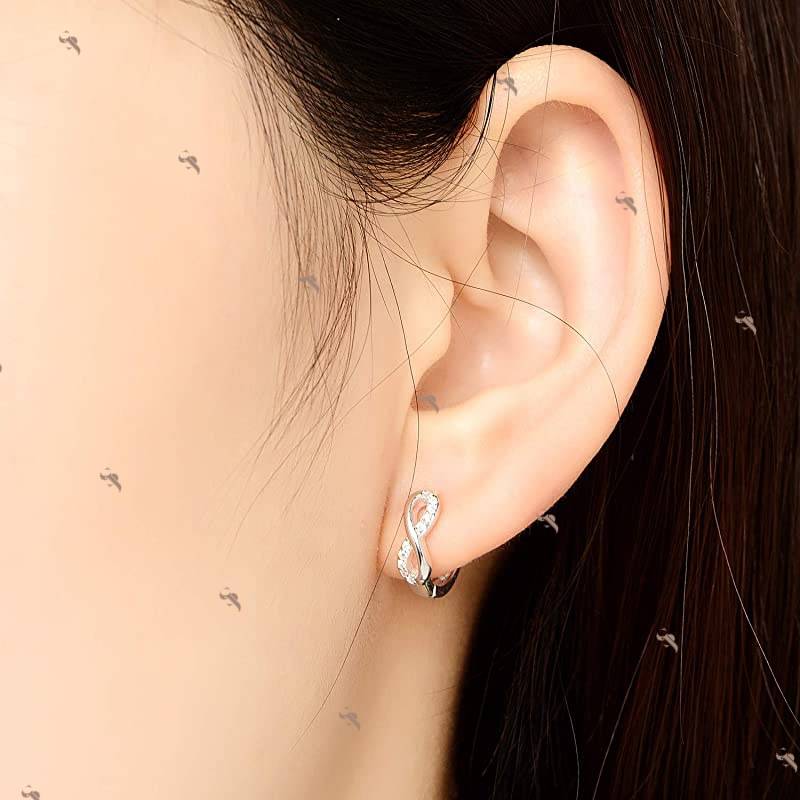 SERA 925 STERLING SILVER HOOP LADIES EARRINGS ER043A