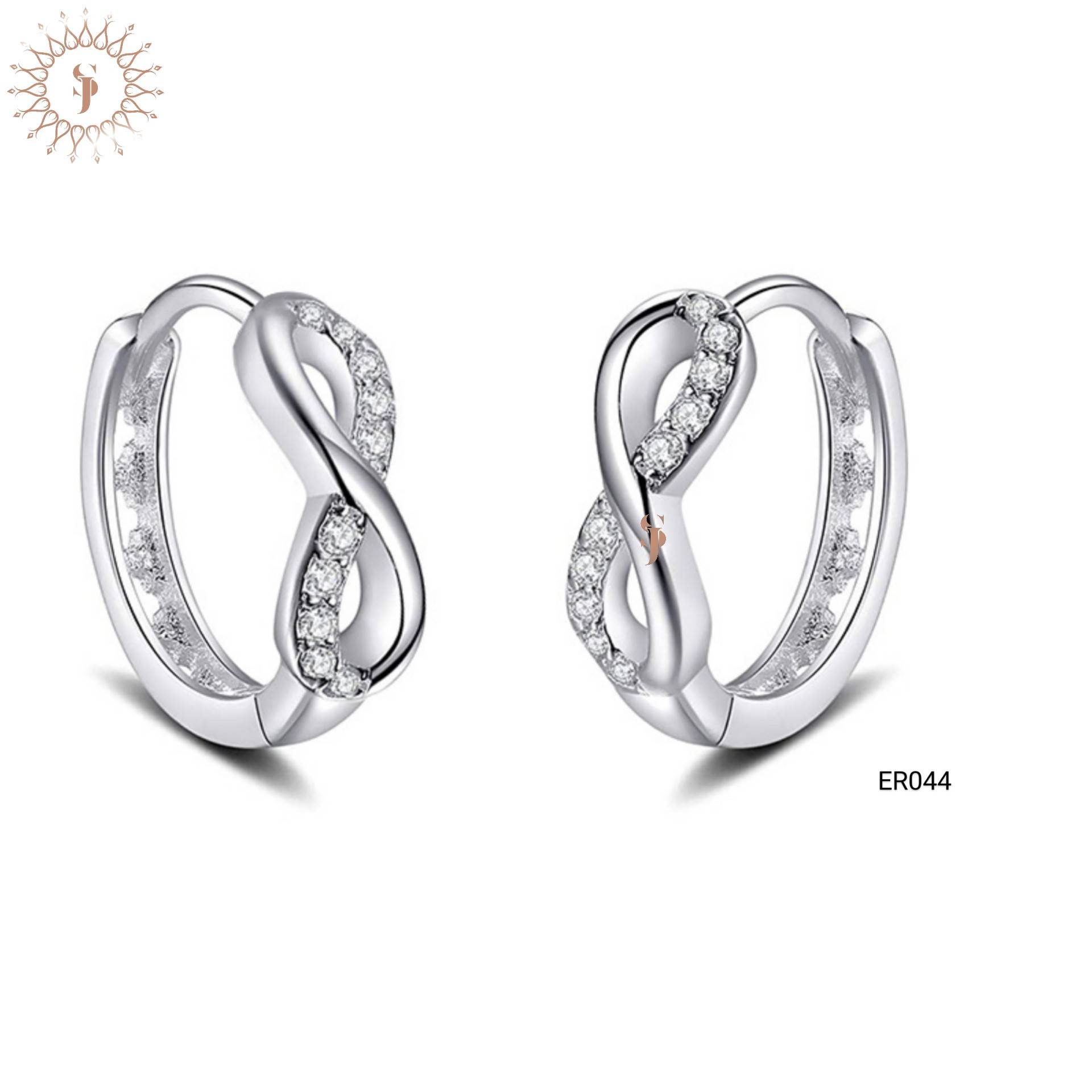 SERA 925 STERLING SILVER HOOP LADIES EARRINGS ER043A