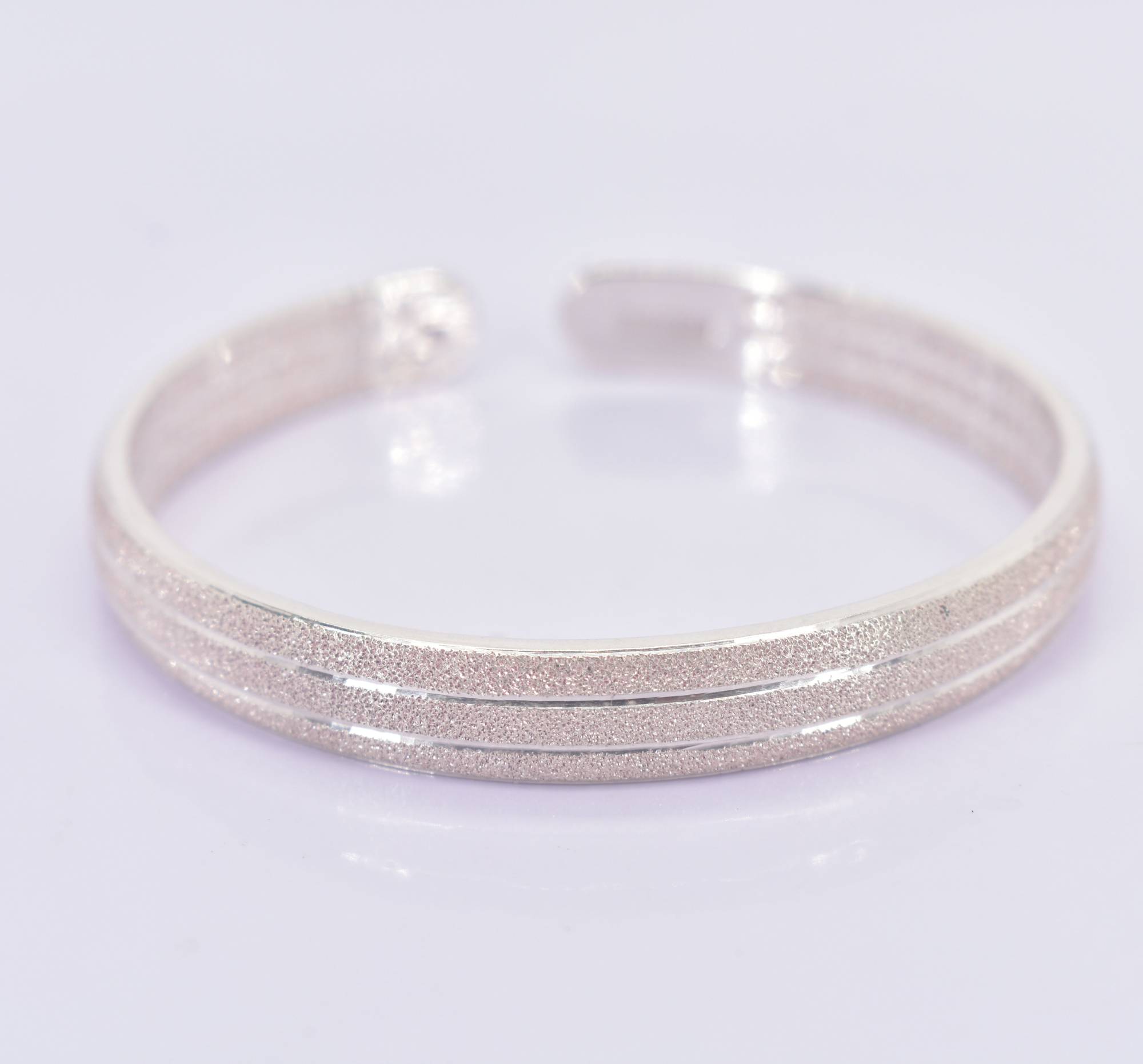 Pure 999 Silver Women Bangle Scripture Chinese Religious Jewelry