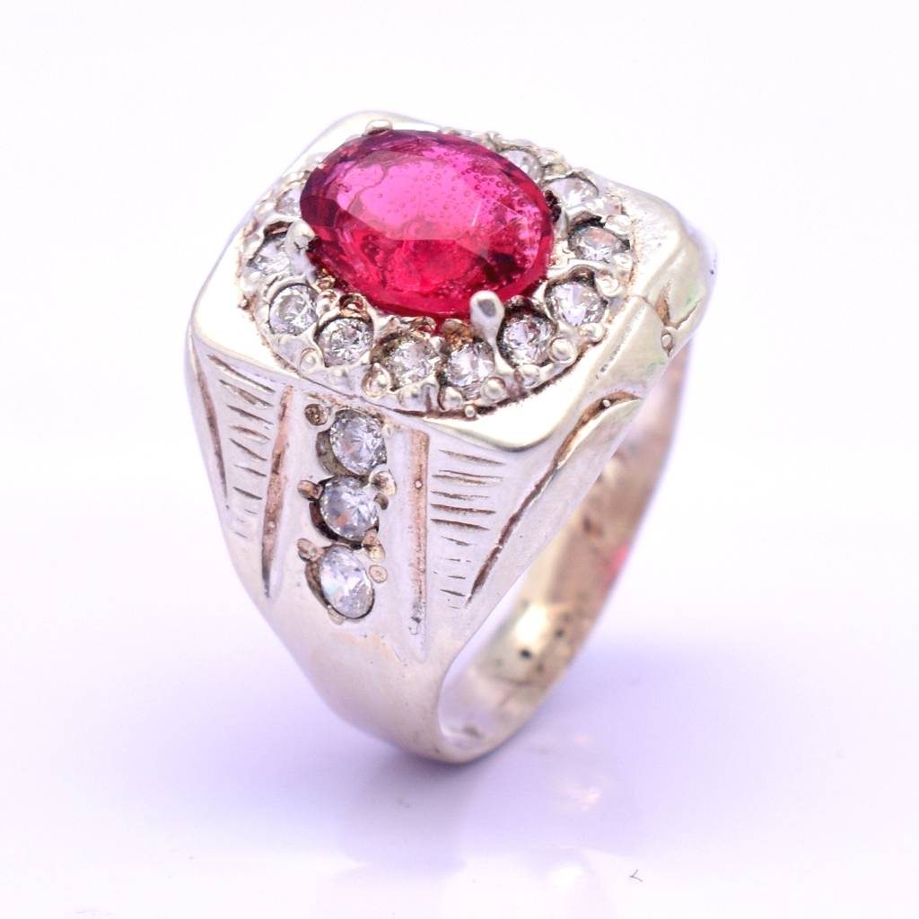 Sera 925 Sterling Silver Ruby Men Ring S-MRJ190-Ruby-OU