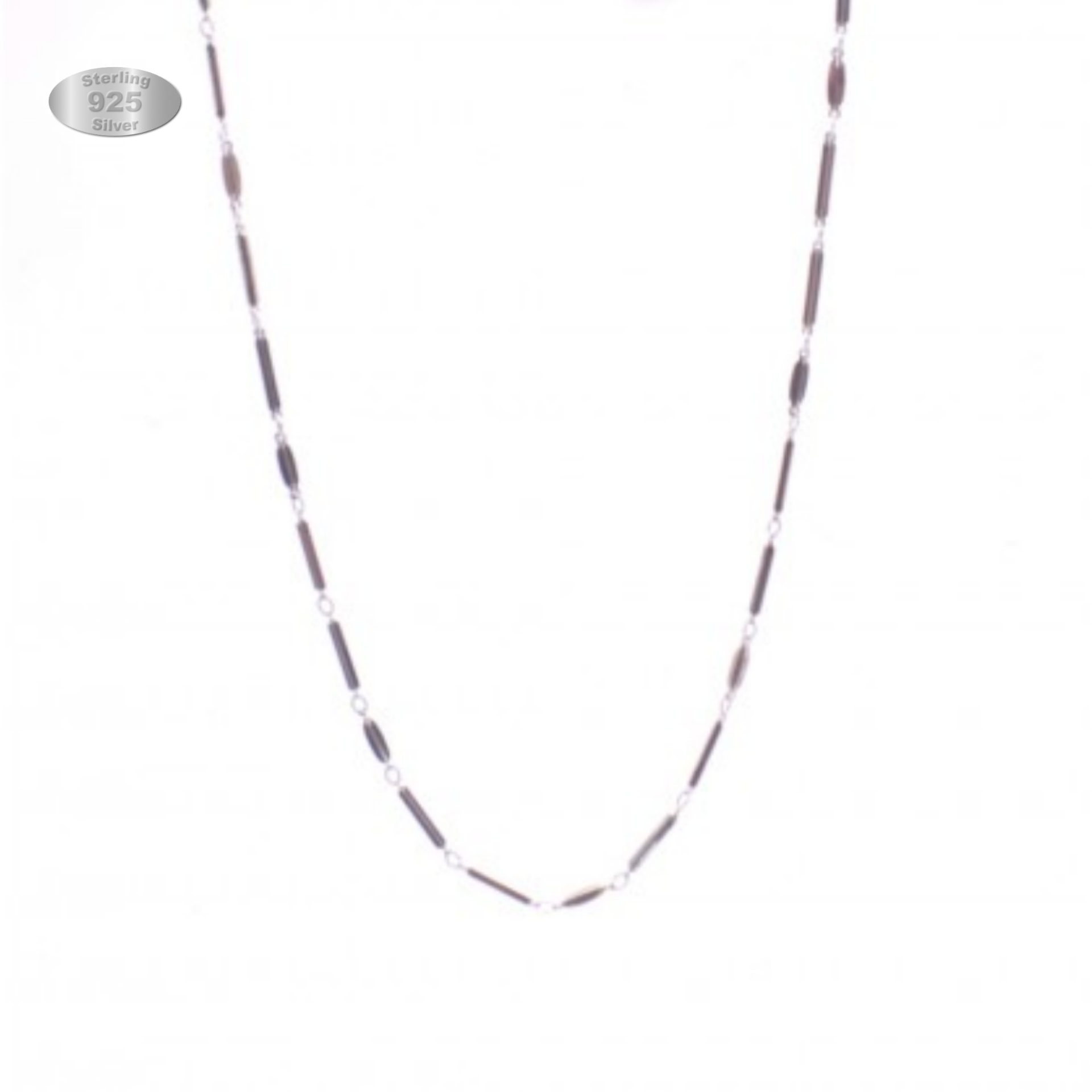 Sera 925 Sterling Silver Whitegold Plated Chain Necklace