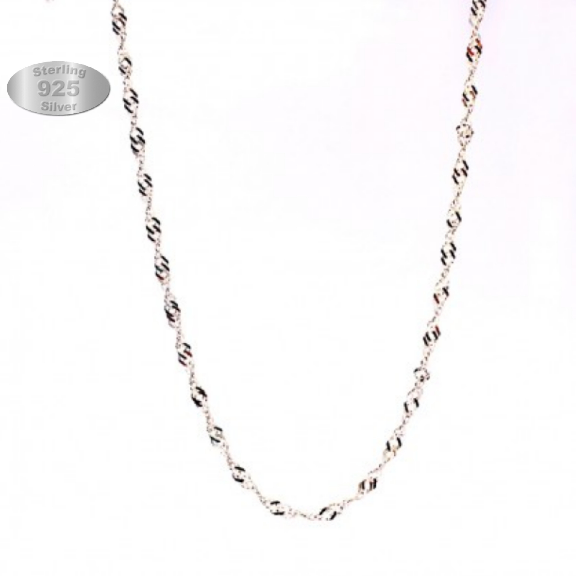 Sera 925 Sterling Silver Water Wave Chain Necklace 3M