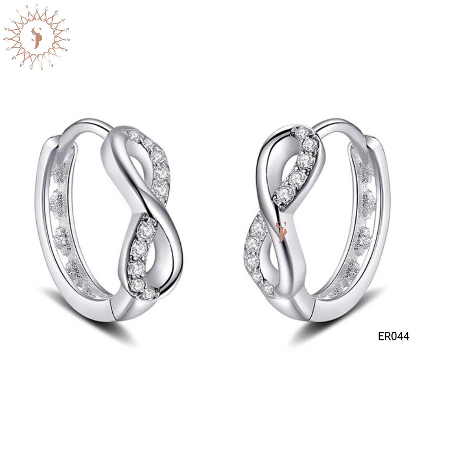 SERA 925 STERLING SILVER HOOP LADIES EARRINGS ER043A