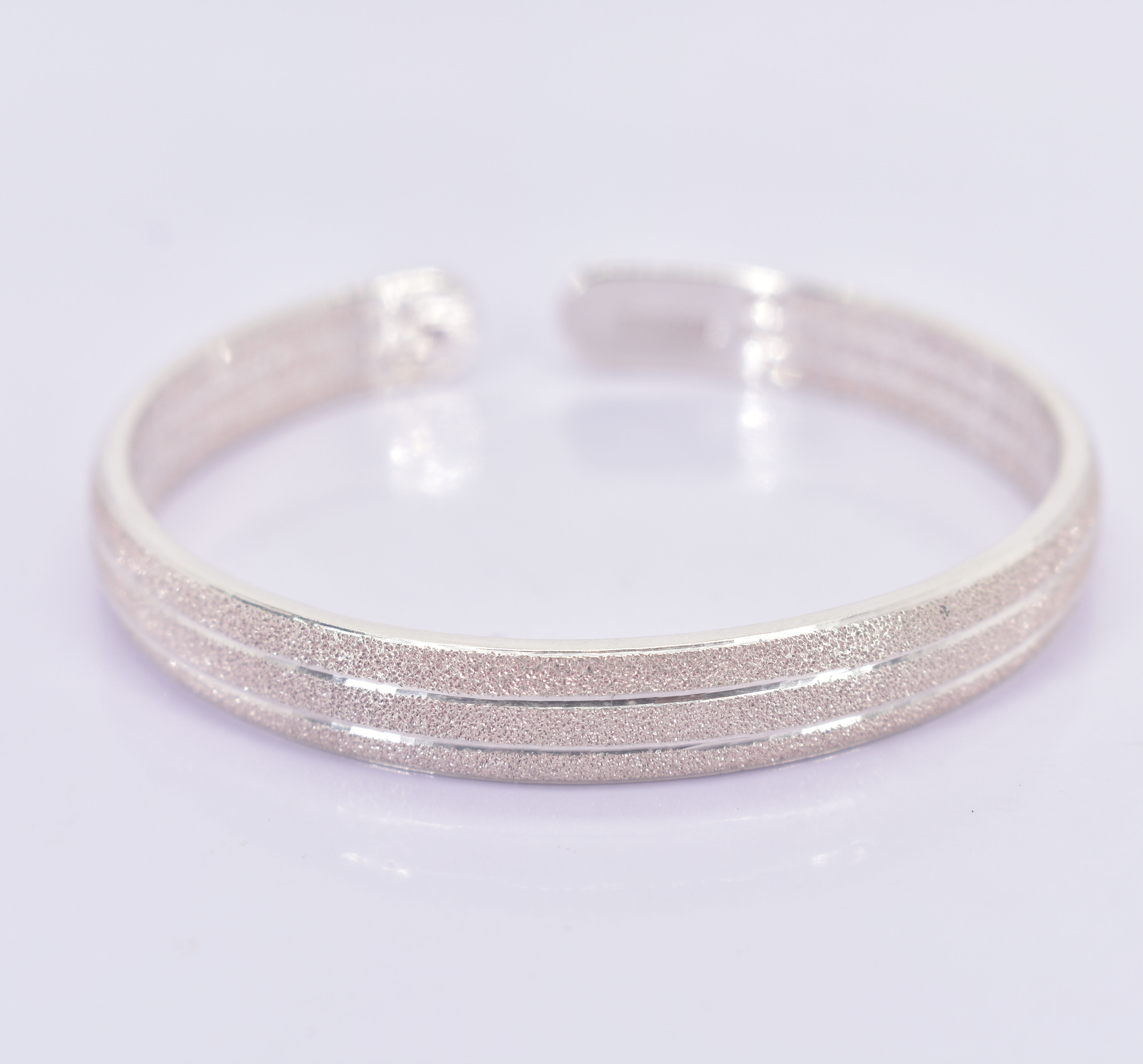 Pure 999 Silver Women Bangle Scripture Chinese Religious Jewelry